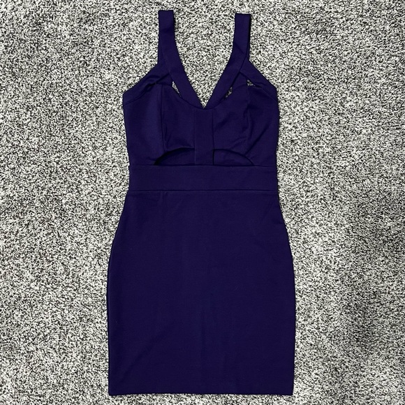 Tobi | Dresses | Tobi Strappy Cut Out Dark Purple Bodycon Dress | Poshmark